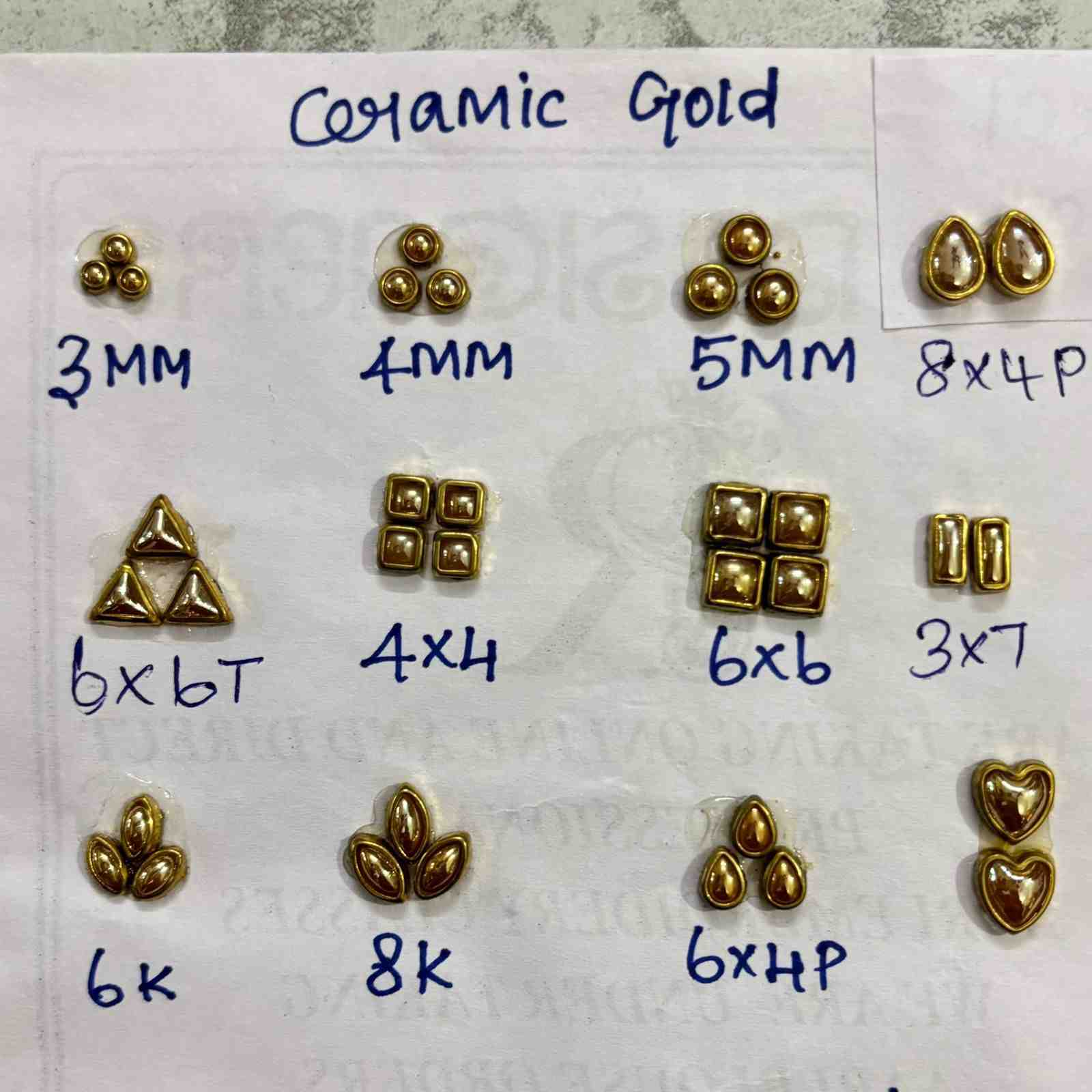 All Shapes Ceramic Gold Stones [ 12 shapes ] – Rayaari Shop